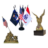 Military Desk Top Display - American Flag and Gift
